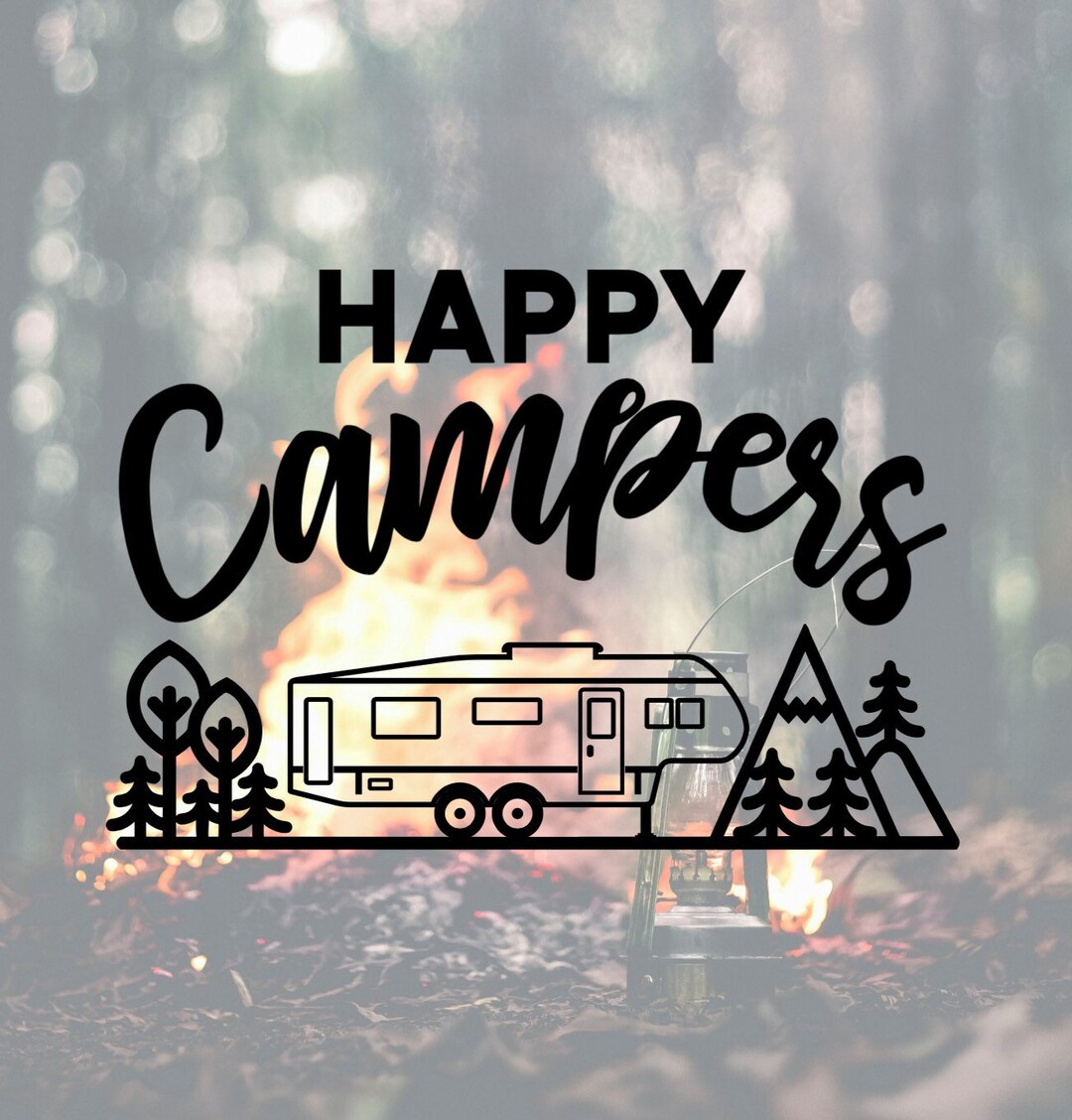 Fifth Wheel Decal, Happy Campers Decal, 5th Wheel, Decal for Camper ...