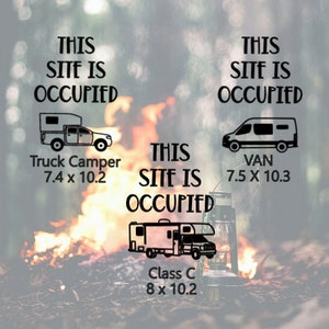 Site Occupied Sign Decal, Campsite Occupied, Van Life Decal, Van Decal ...