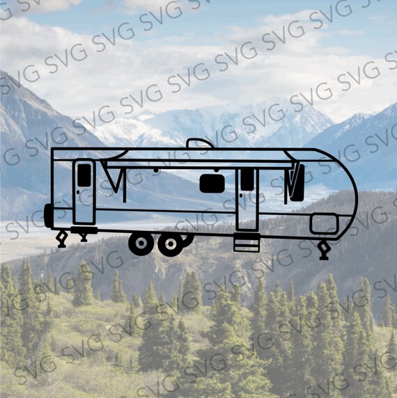 Trailer SVG Travel Trailer With Awning Camper SVG Camper | Etsy