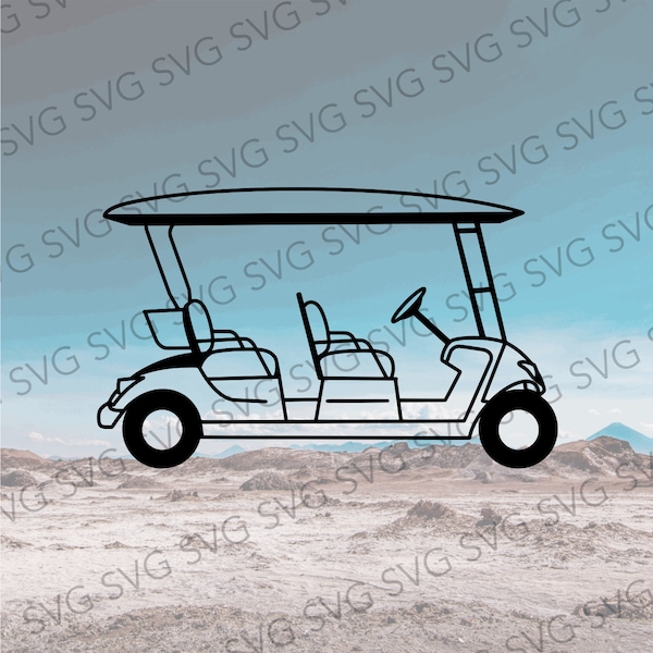 Golf Cart Outline Svg - Etsy