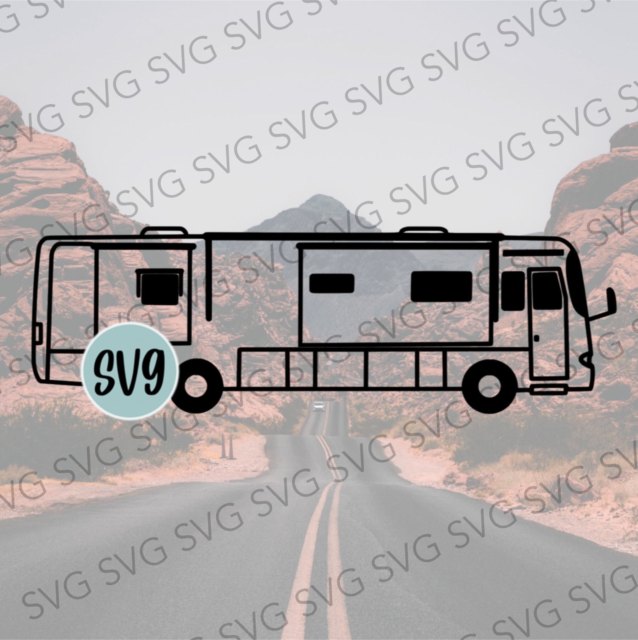 Class A SVG, Diesel Pusher SVG, Camper SVG, Camper Cut File, Camper ...