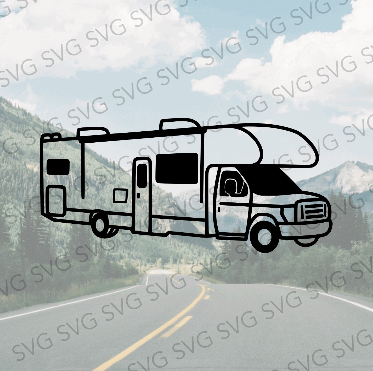 Class C SVG, Motorhomesvg, Small Class C, Camper SVG, Camper Cut File ...