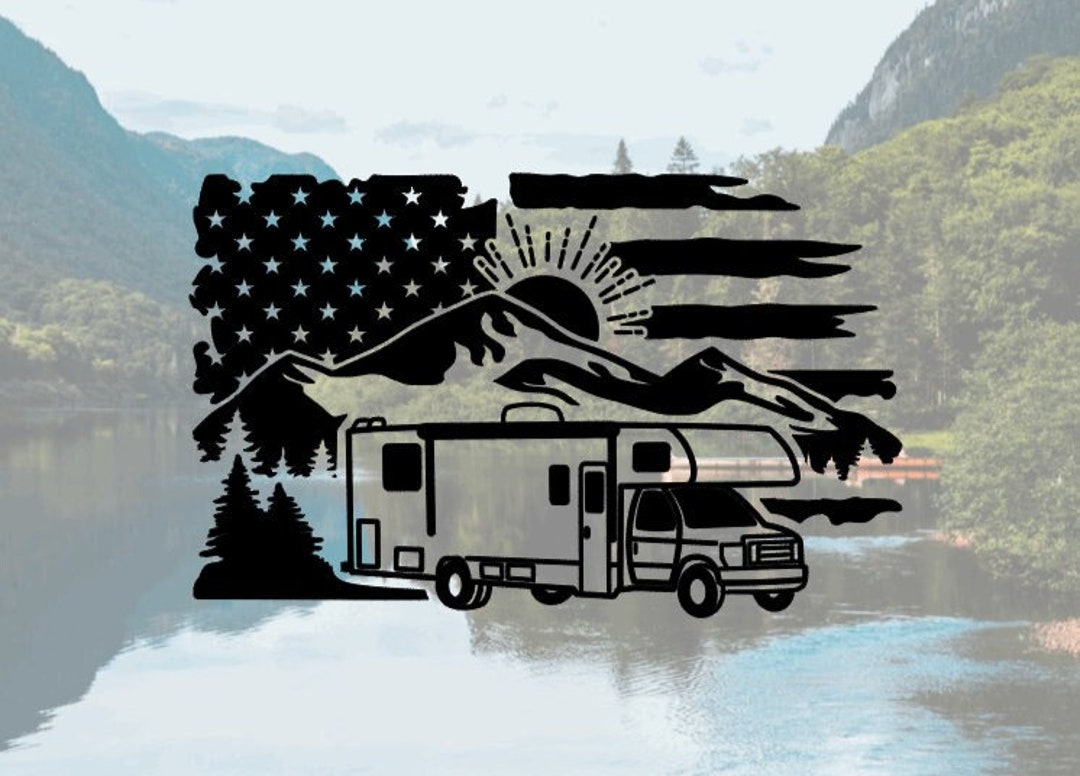 Class C Flag Decal, Patriotic Class C, Motorhome Decal, Decal for ...