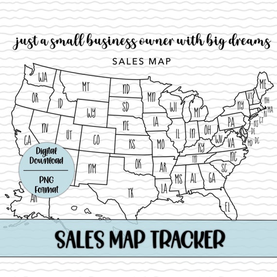 Etsy Sales Tracker Map US Sales Map Printable Map Coloring - Etsy