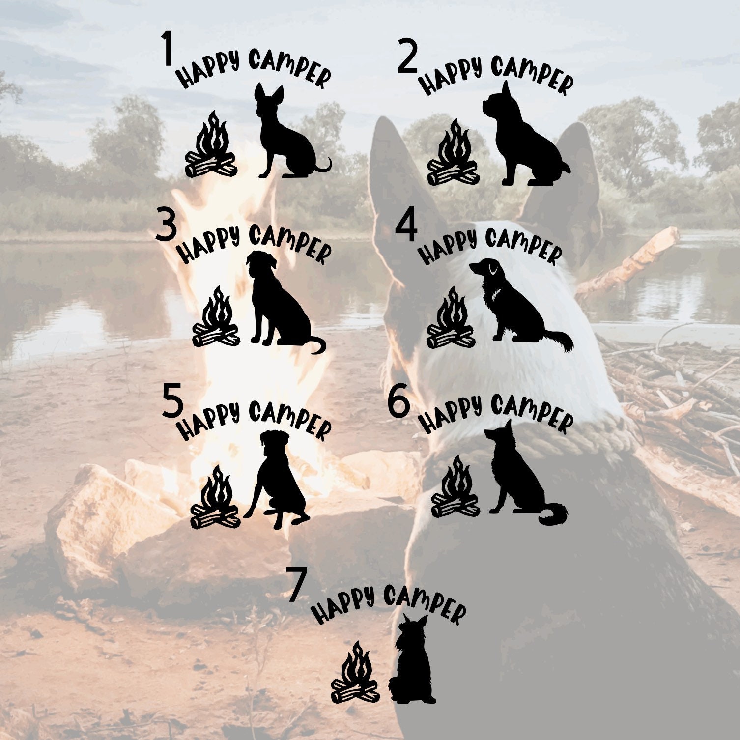 Happy Camper Dog Decal Dog Camping Decal Camper Dog Decal - Etsy