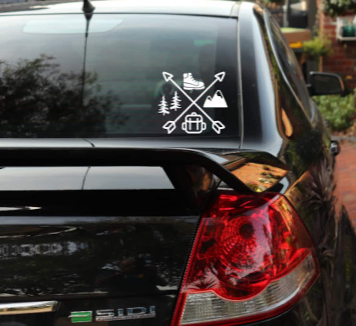 Hiker Decal Hiking Decal Vinyl Decal Hiker Sticker Happy - Etsy