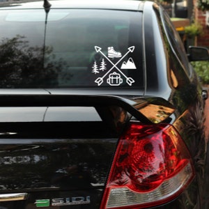 Hiker Decal, Hiking Decal, Vinyl Decal, Hiker Sticker, Happy Hiker ...