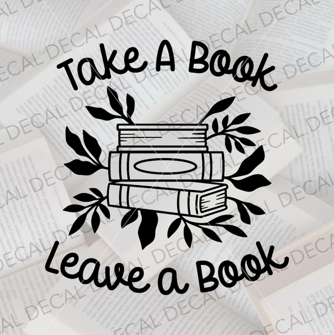 Book Sharing Library Decal, Lending Library Decal, Book Exchange Decal ...
