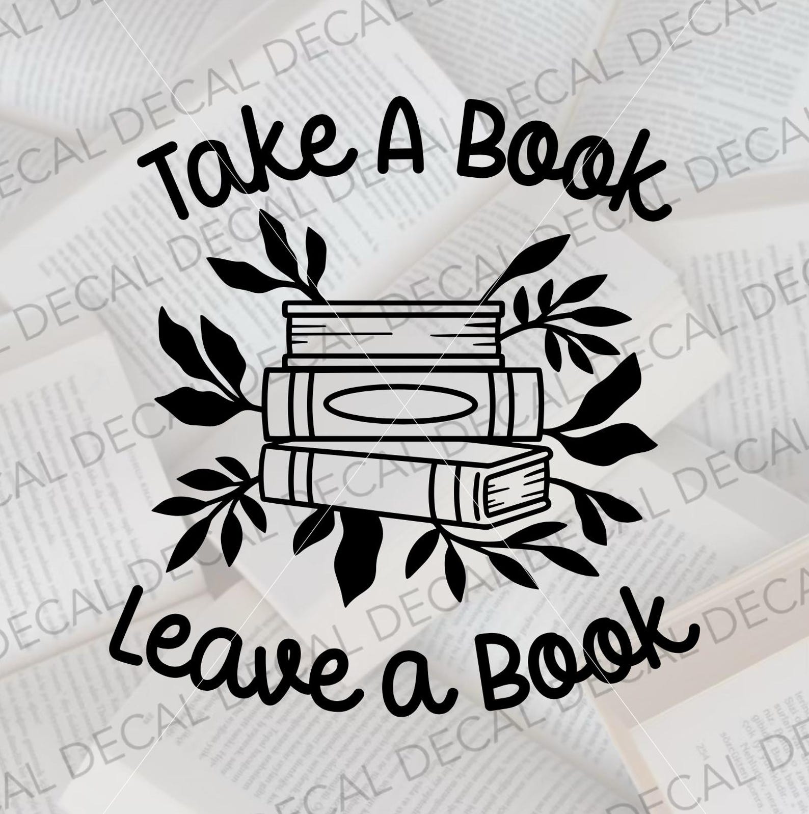 Book Sharing Library Decal, Lending Library Decal, Book Exchange Decal ...