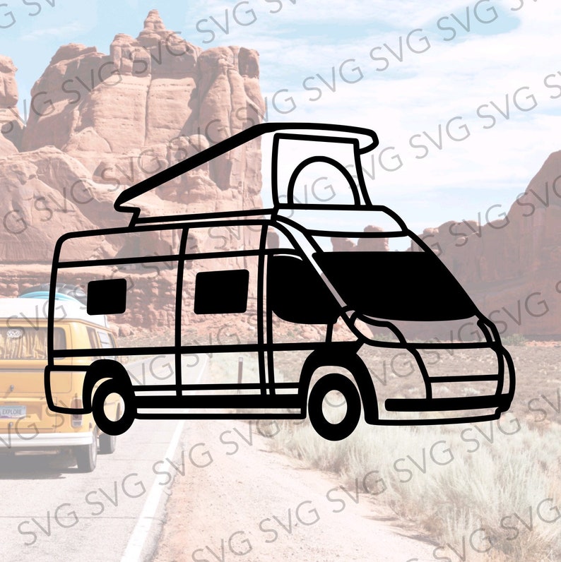 Camper Van SVG Class B SVG Camper Cut File Pop UP Camper - Etsy