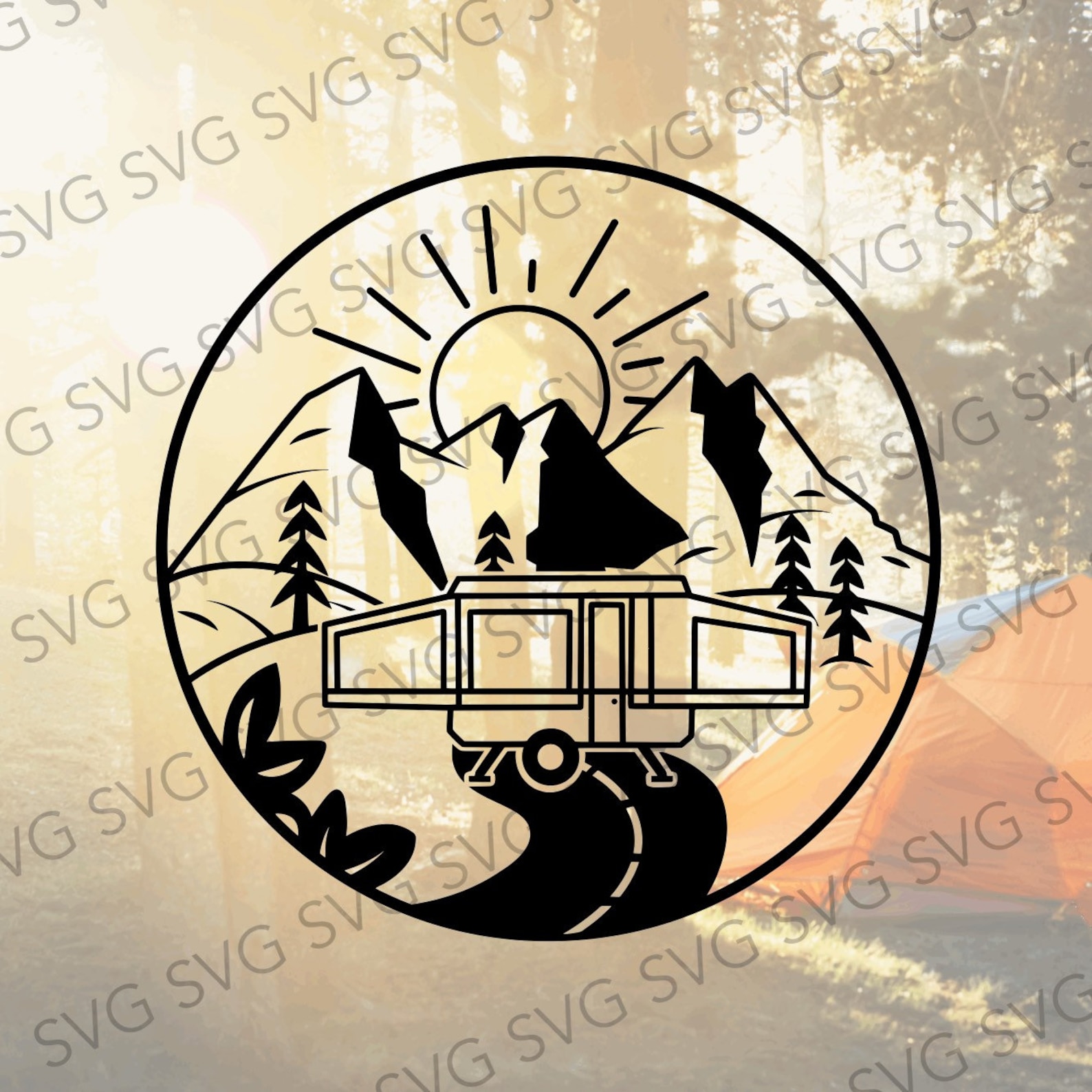 Pop up Camper SVG, Pop up Camping, Camper SVG, Camper Cut File, Camper ...