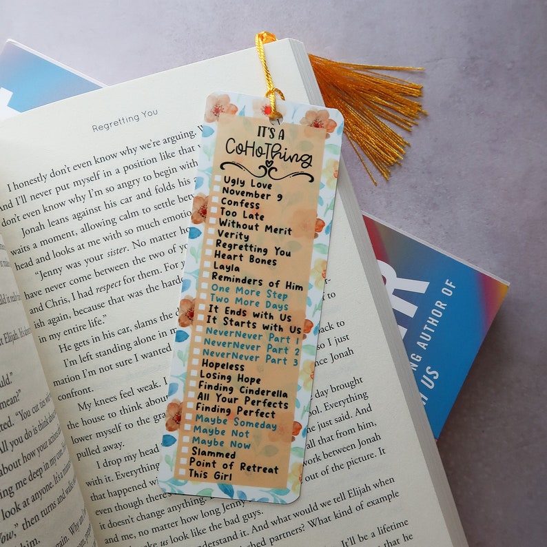 Coho Bookmark Orange, Colleen Hoover Reading List, Coho Obsessed, Heart ...