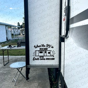 When the RV is Rockin Don't Come Knockin Decal, Travel Trailer Decal ...