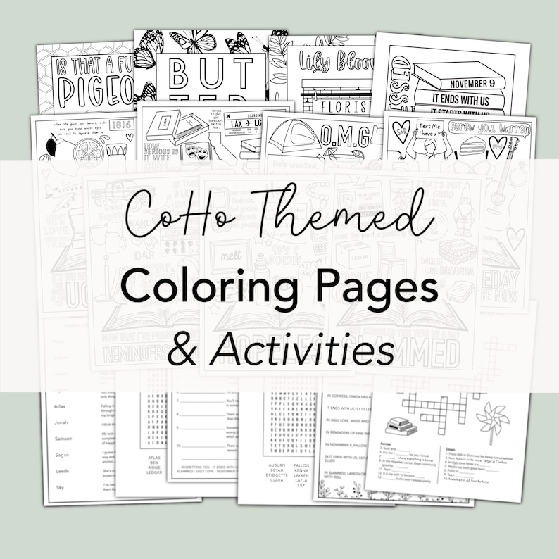 Colleen Hoover Coloring Book Download Colleen Hoover Books - Etsy