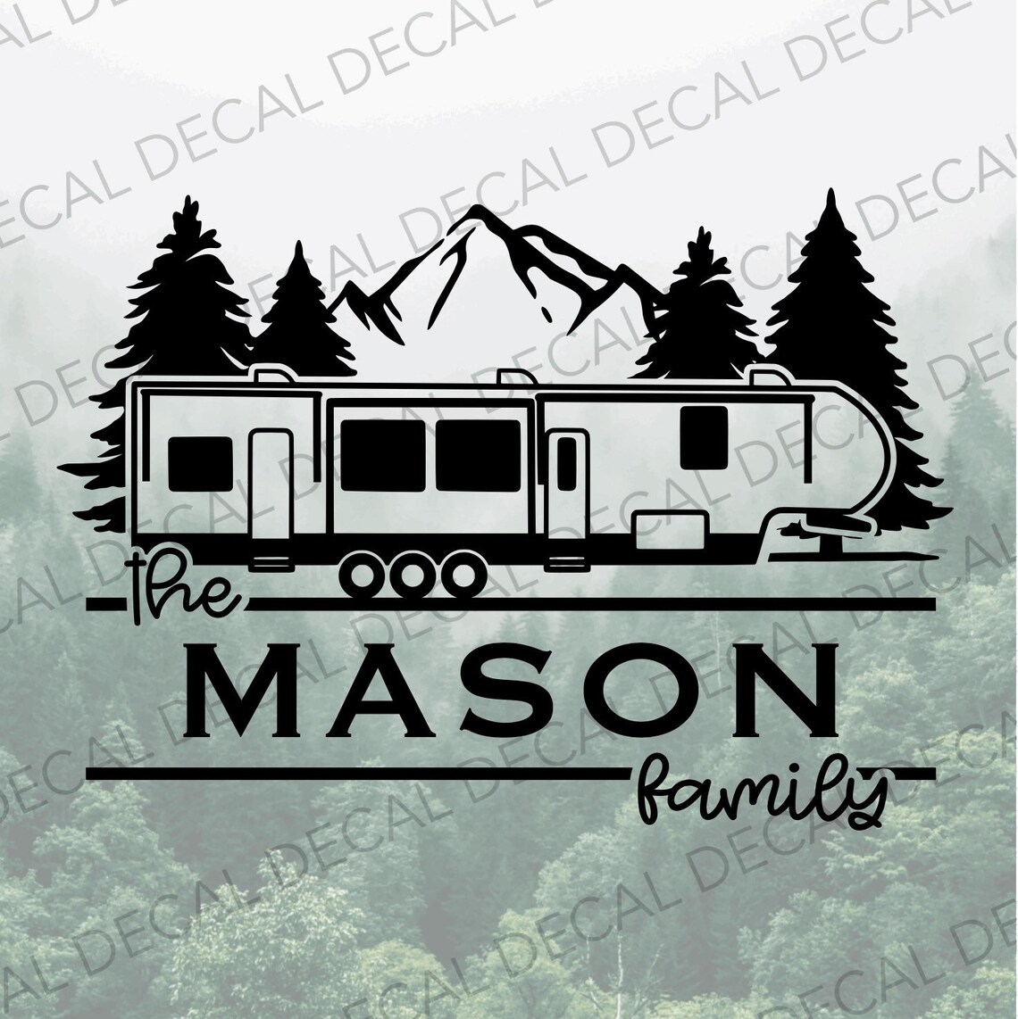 Personalized Fifth Wheel Decal, Personalized Camper Decal, Campsite ...