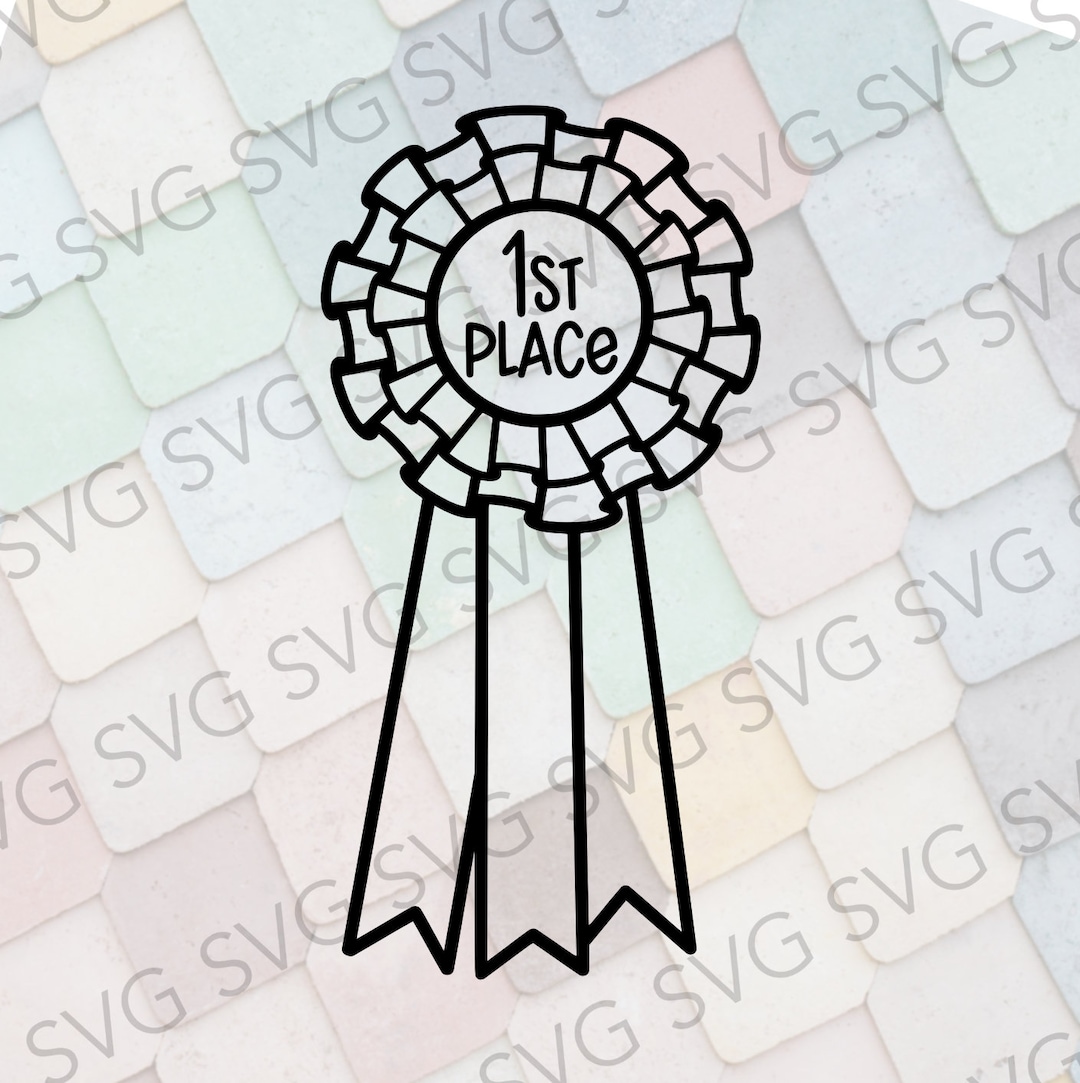 First Place Ribbon SVG - Etsy