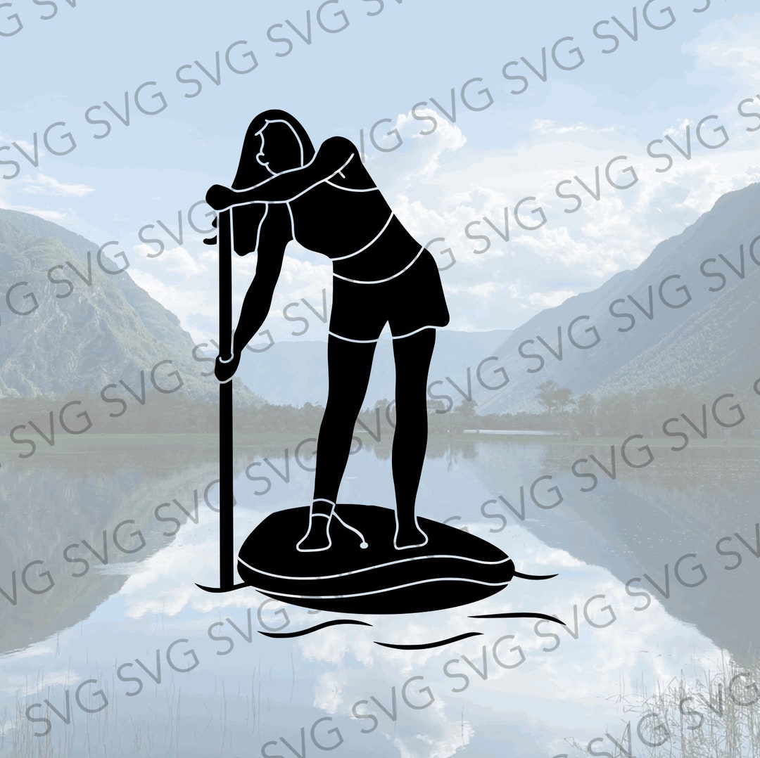 Paddleboarder SVG, Female Paddleboard SVG - Etsy