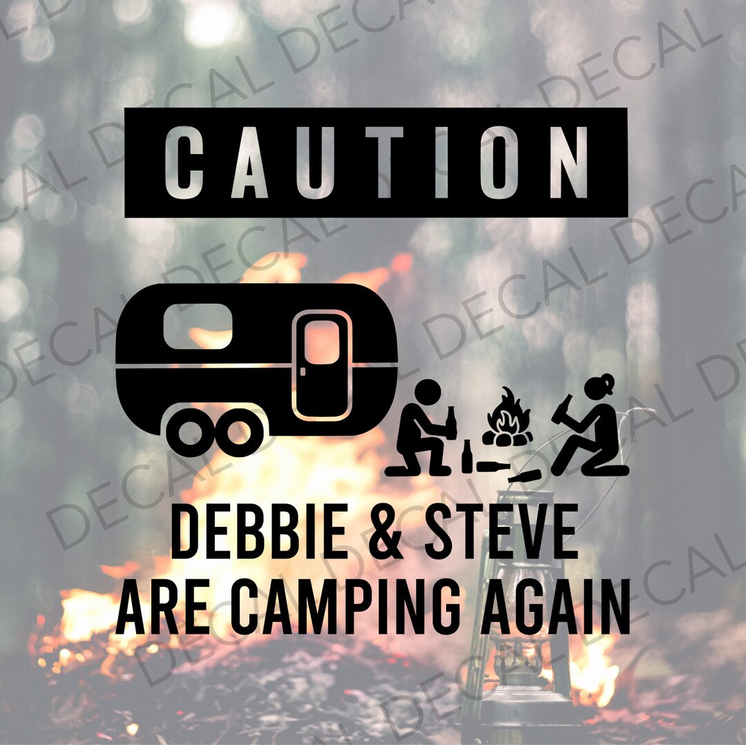 Caution Adults Camping Decal, Camping Again, Alcohol Camping Decal, Funny Camper Decal, Camper ...