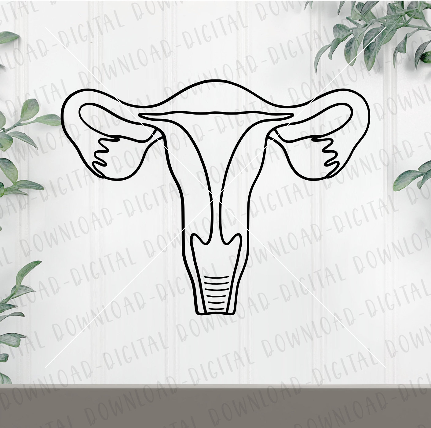Uterus SVG, Uterus Line Drawing, Uterus Cut File - Etsy