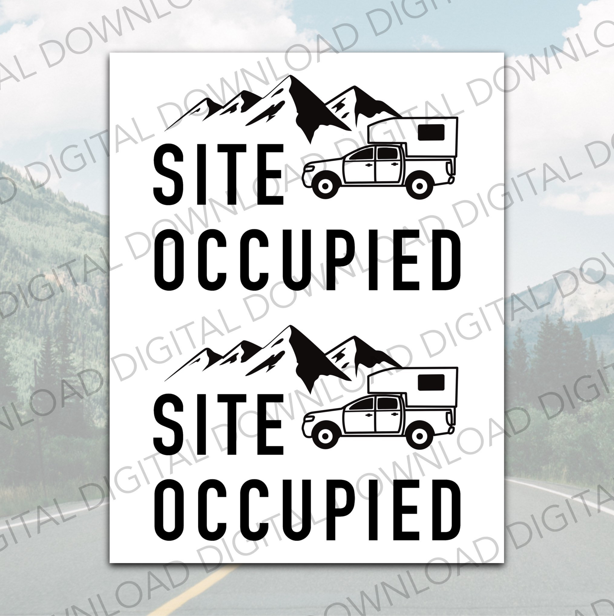 Site Occupied Printable, Campsite Occupied DIY, Truck Camping, DIY Site ...