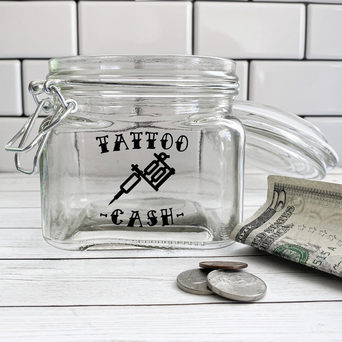 Tattoo Saving Jar Decal Tattoo Fund DIY New Tattoo Fund | Etsy