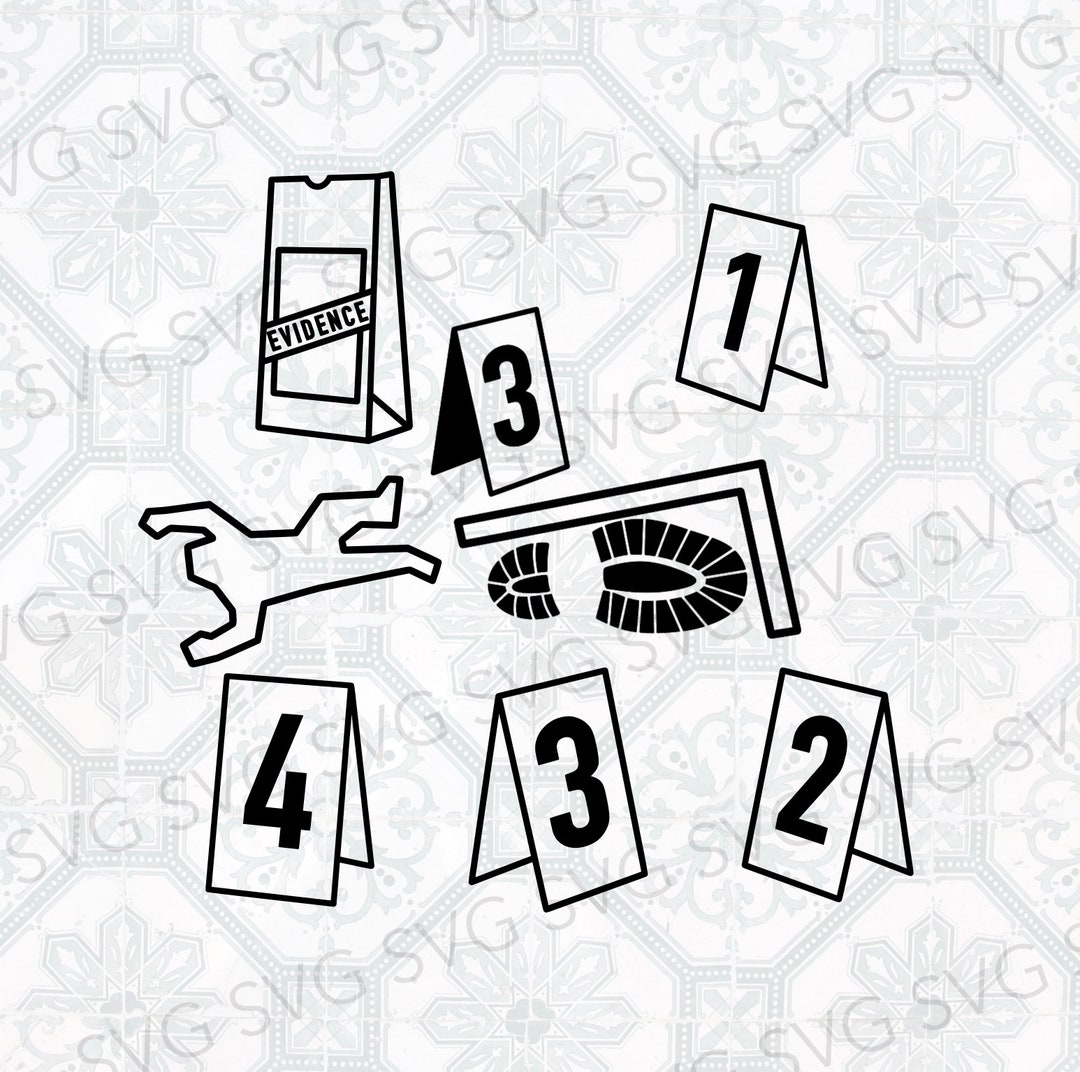 Crime Scene SVG, Crime Scene Markers Svg, Evidence Marker Cut File ...