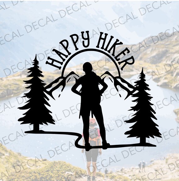 Hiker Decal Hiking Makes Me Happy Sticker – Chase The Butterflies