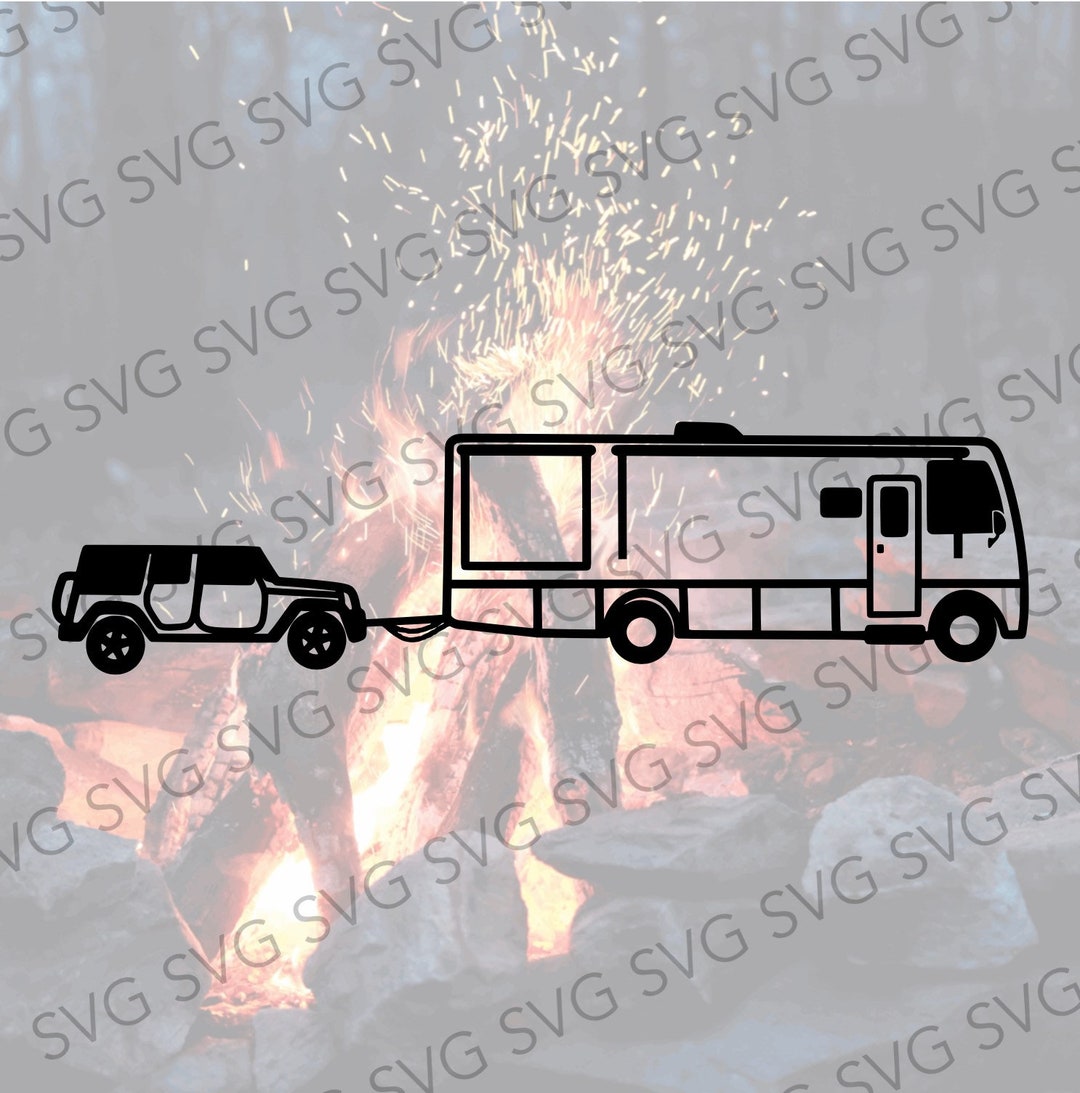 Class A With Toad SVG, Class A Camper, Camping Class A SVG, Motorhome ...