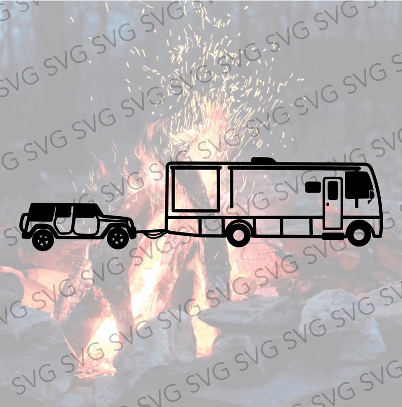 Class A With Toad SVG, Class A Camper, Camping Class A SVG, Motorhome ...