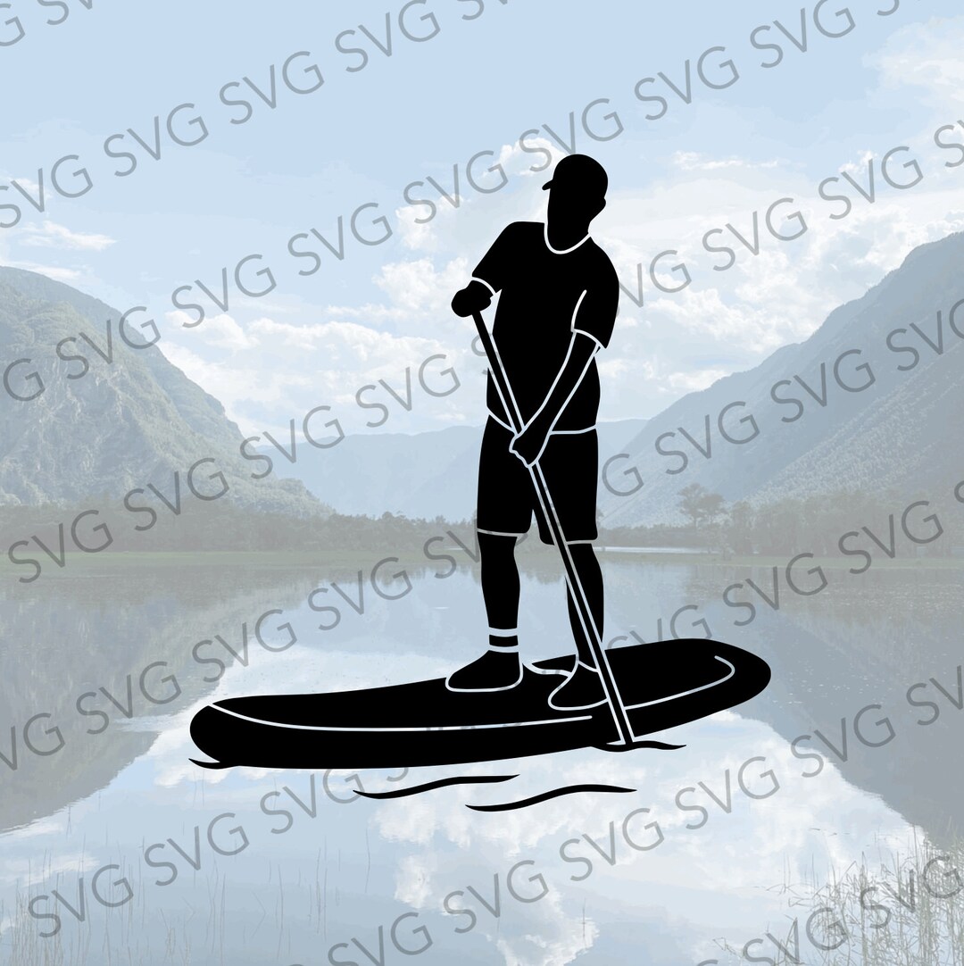 Male Paddleboarder SVG, Paddleboard SVG - Etsy