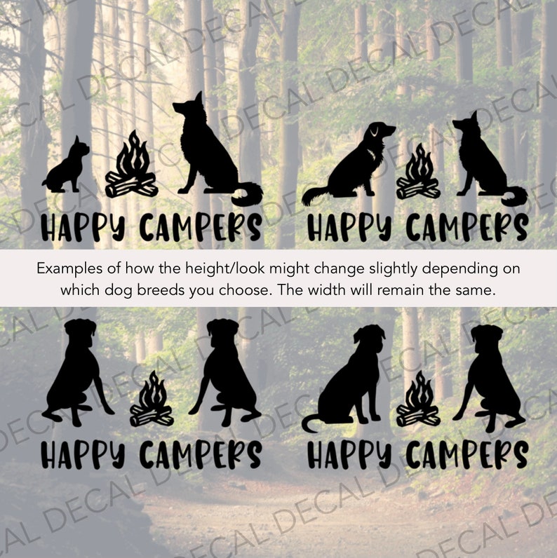 Happy Camper Dog Decal Choose Dog Breeds Dog Camping Decal - Etsy