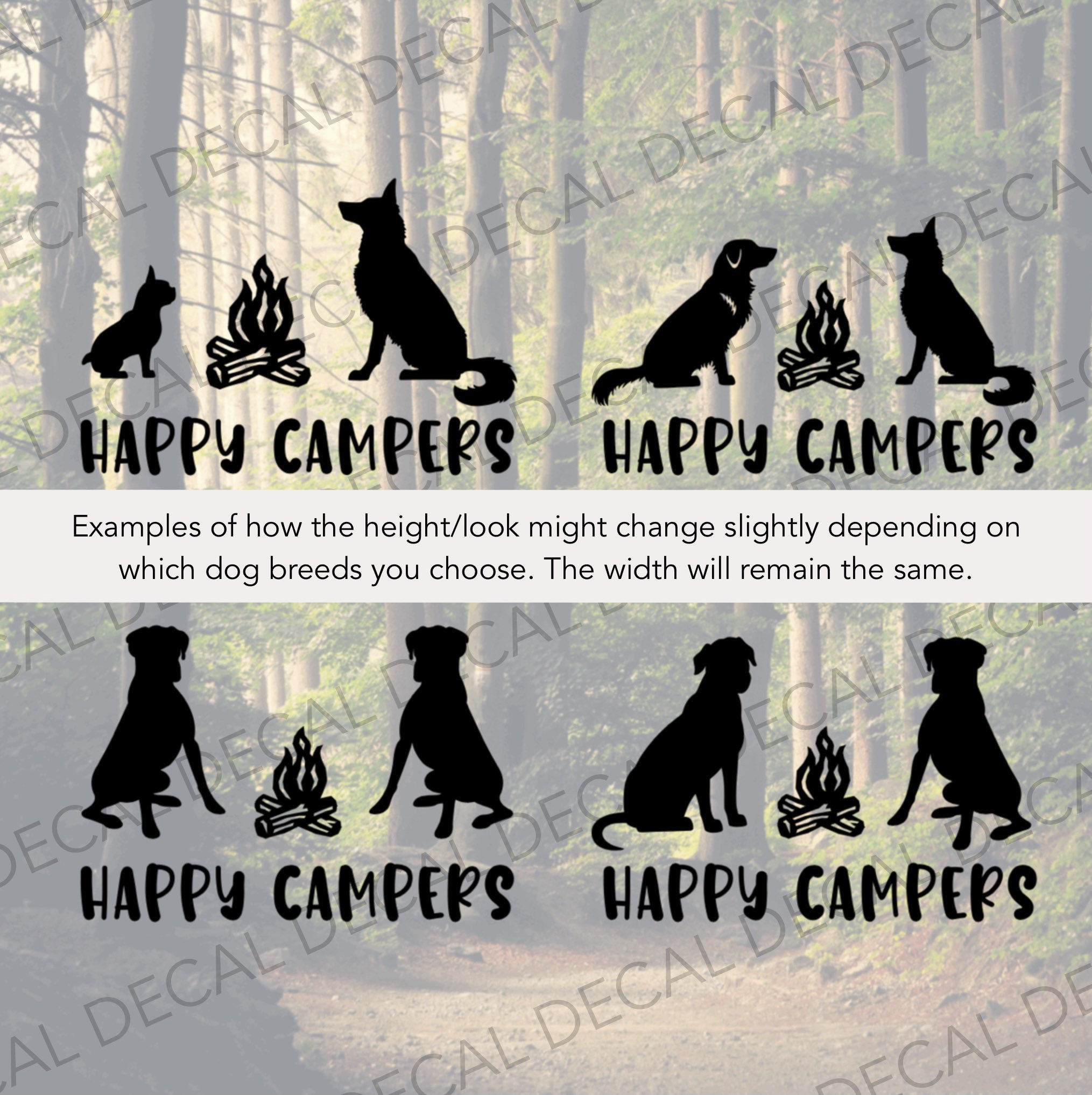 Happy Camper Dog Decal Choose Dog Breeds Dog Camping Decal - Etsy