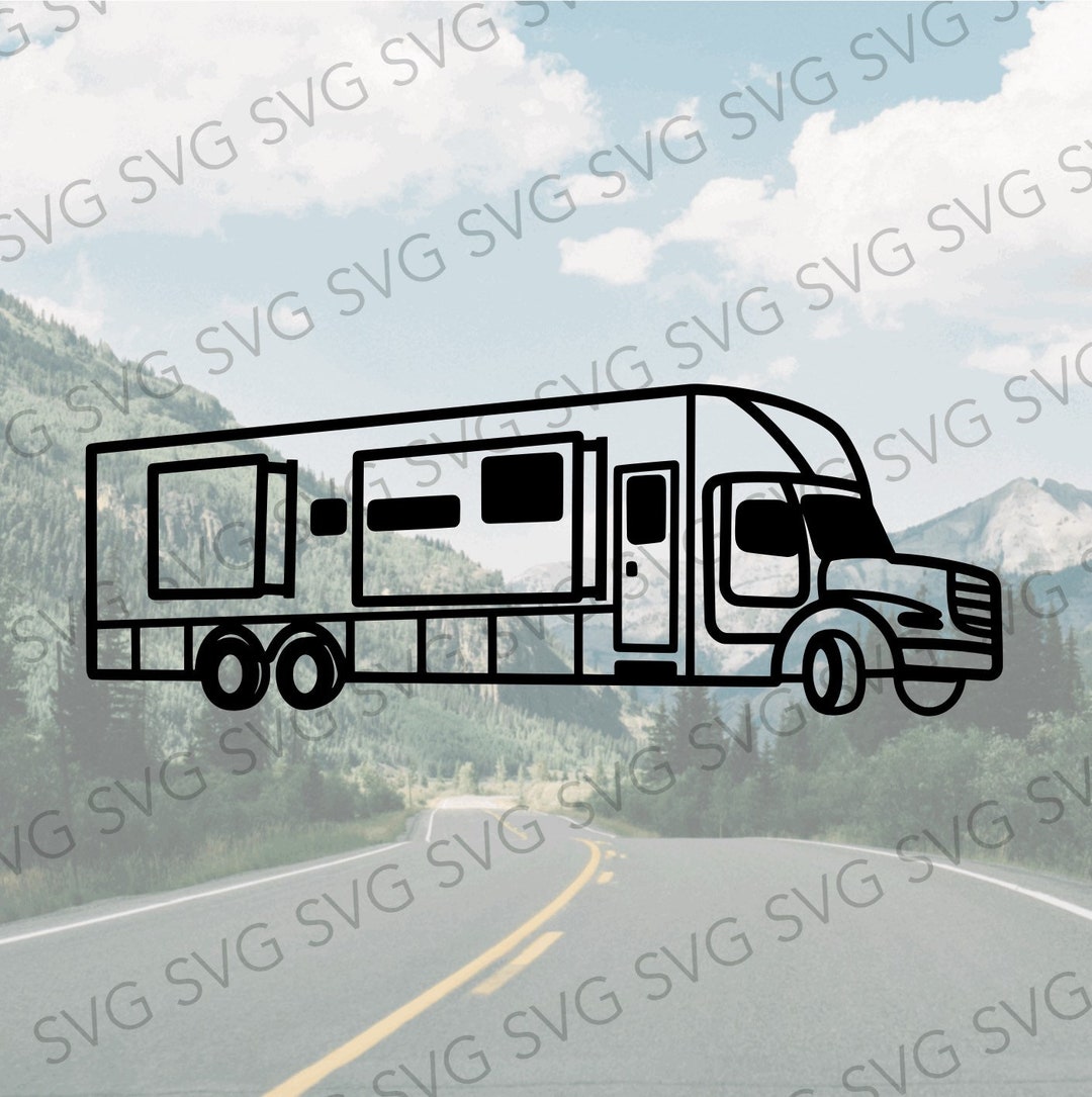 Super C SVG, Camper SVG, Camper Cut File, Motorhome SVG, Camper Cutting ...