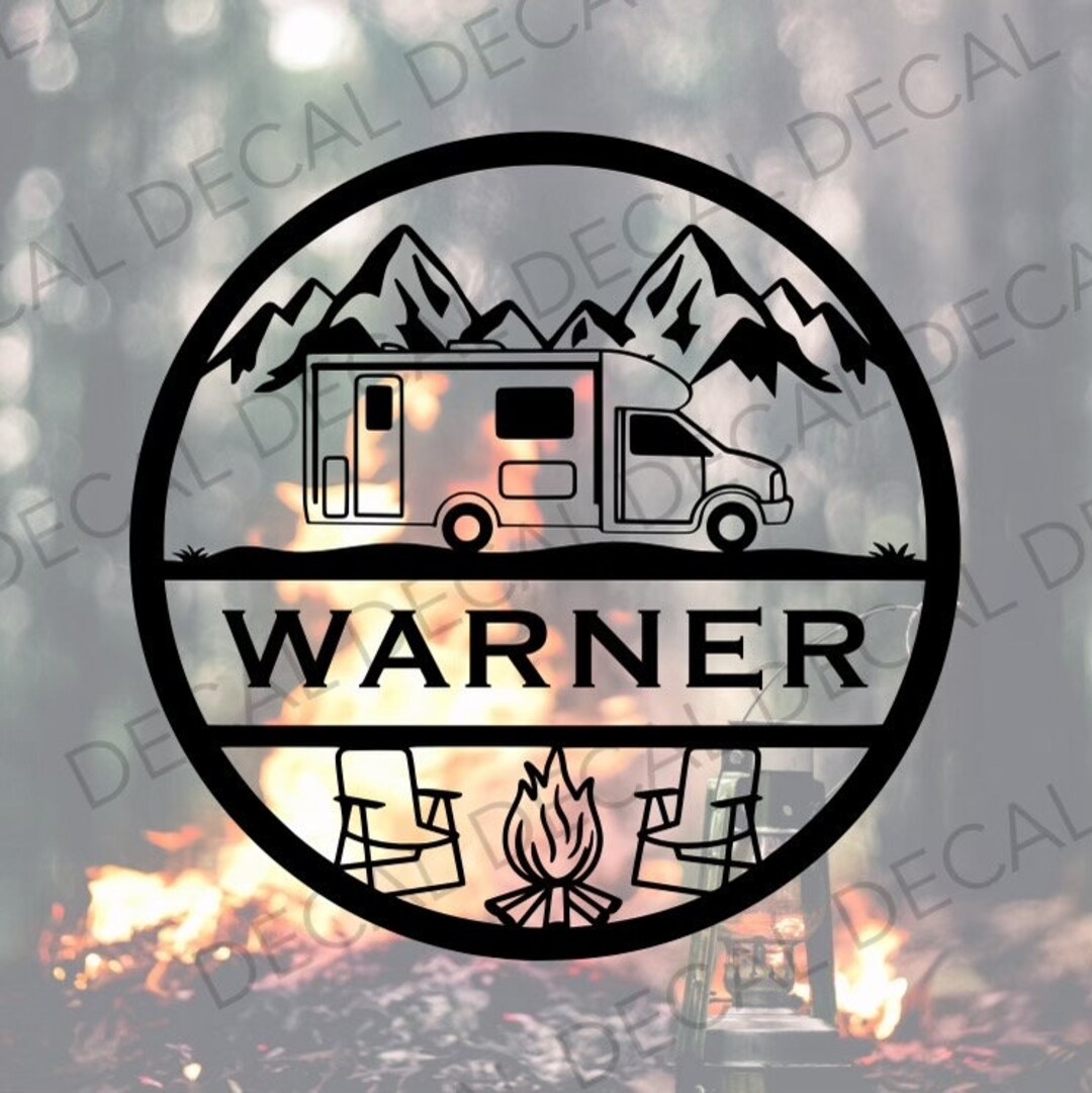 Personalized B Plus Name Decal, Personalized Camper Decal, Door Sign ...