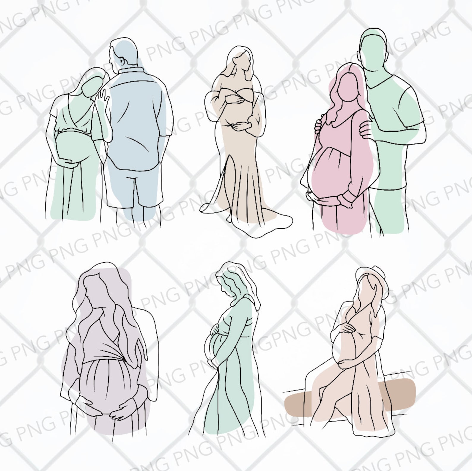 Maternity PNG, Pregnant Woman PNG, Maternity Pose Clipart, Pregnant ...
