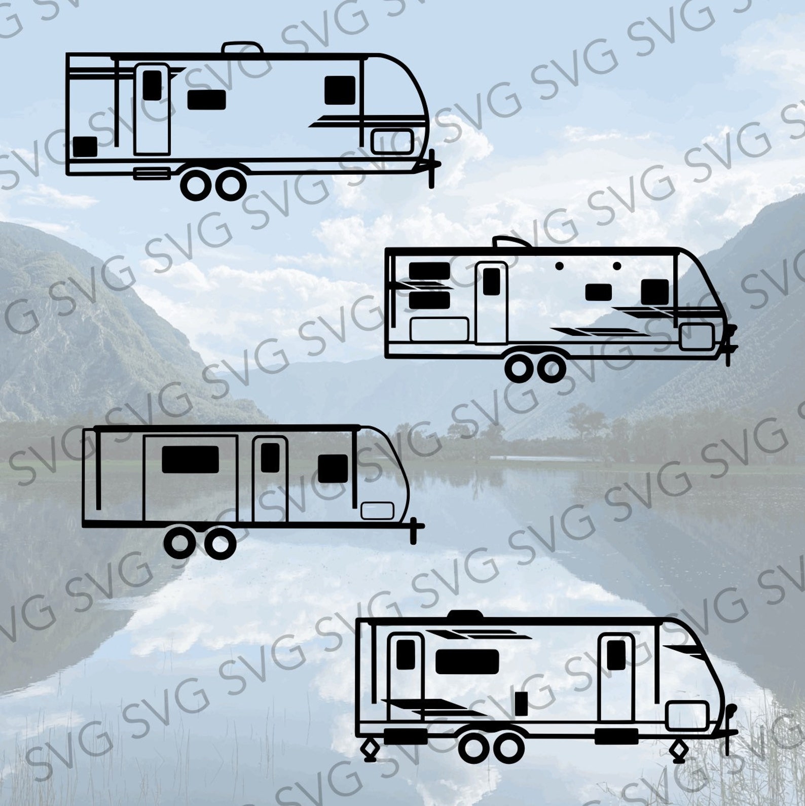 Camper SVG Bundle, Travel Trailer SVG, Realistic Camper Svg, Camper SVG ...