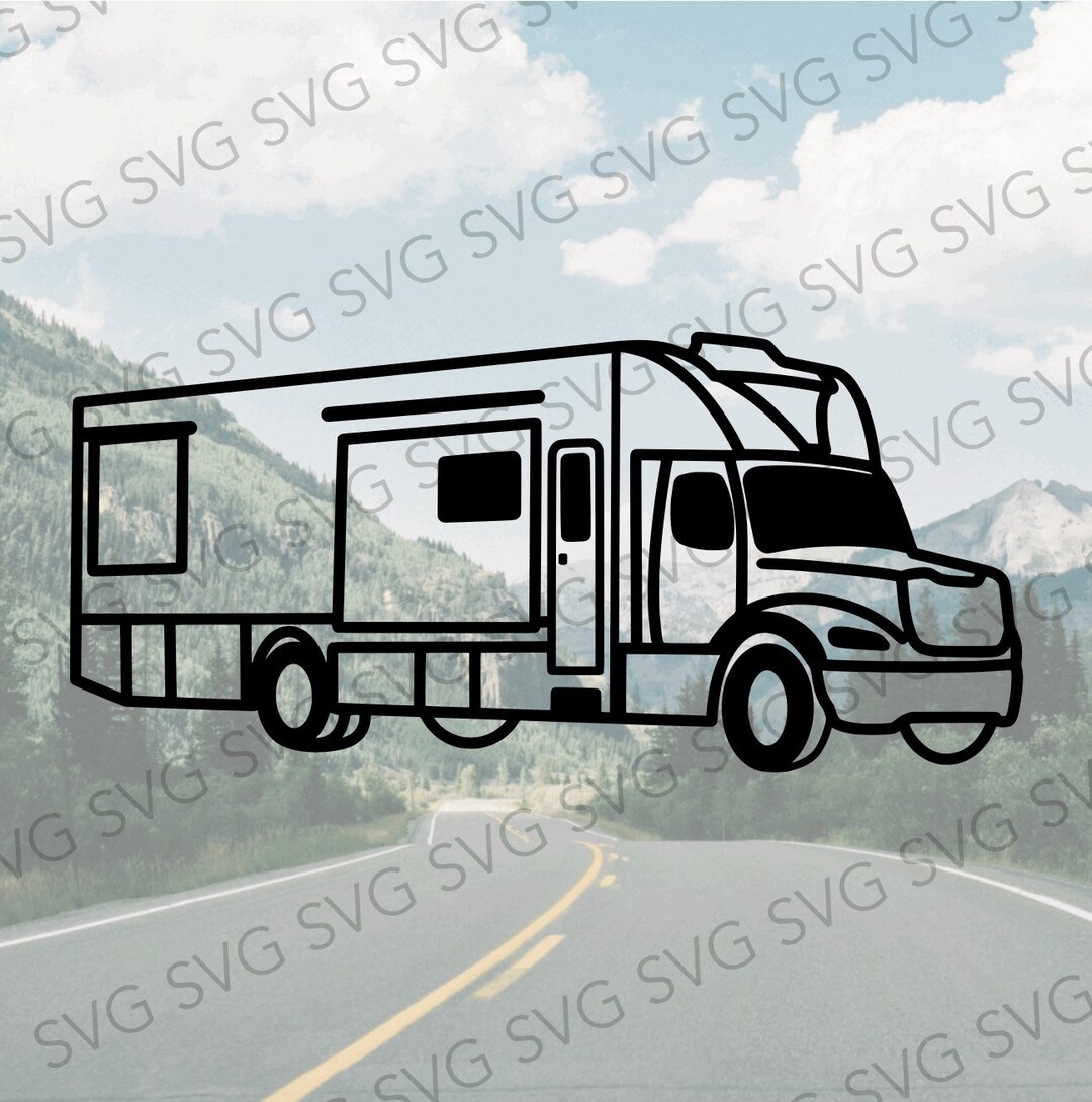 Super C SVG, Camper SVG, Camper Cut File, Motorhome SVG, Camper Cutting ...