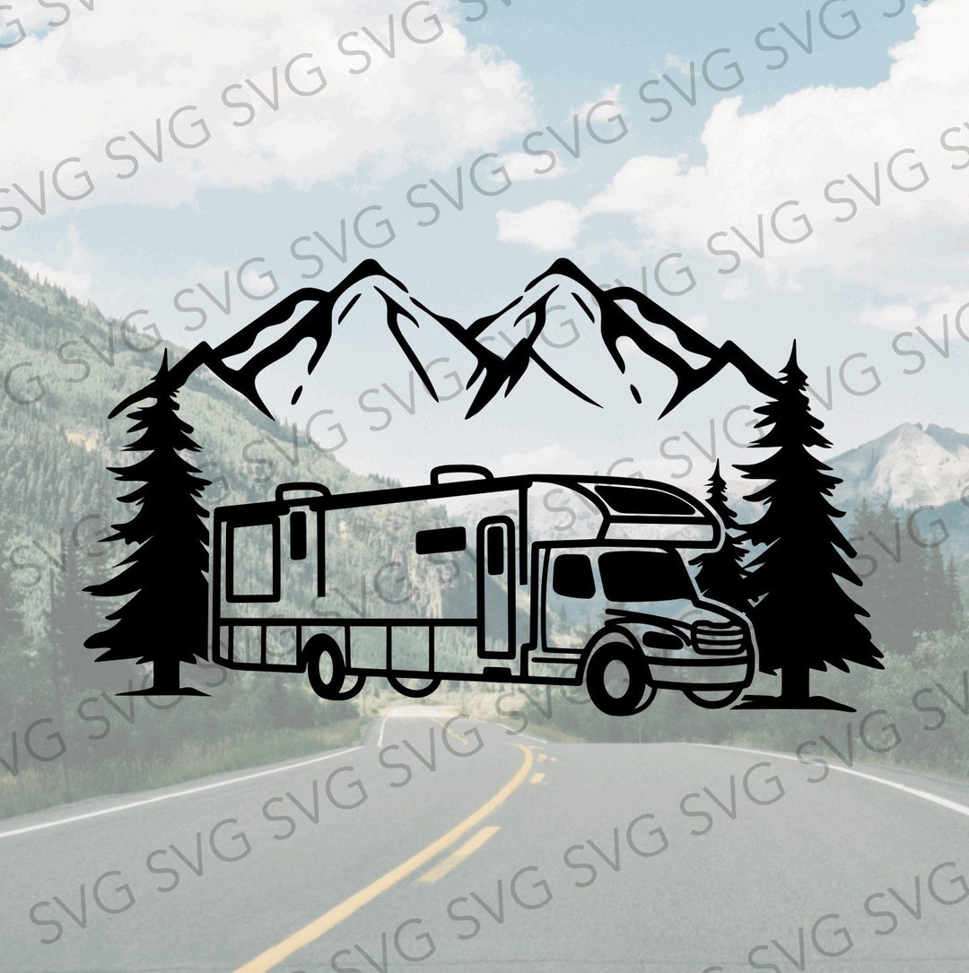 Super C SVG, Camper SVG, Camper Cut File, Motorhome SVG, Camper Cutting ...