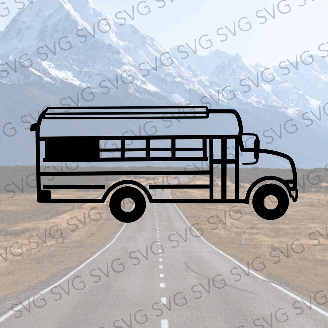 Skoolie Camper Bus SVG , School Bus Camper SVG, Camper SVG, Camper Cut ...