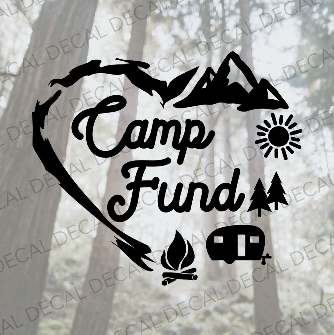 Camping Fund Decal, Camp Saving Decal, Decal for DIY Savings Jar - Etsy