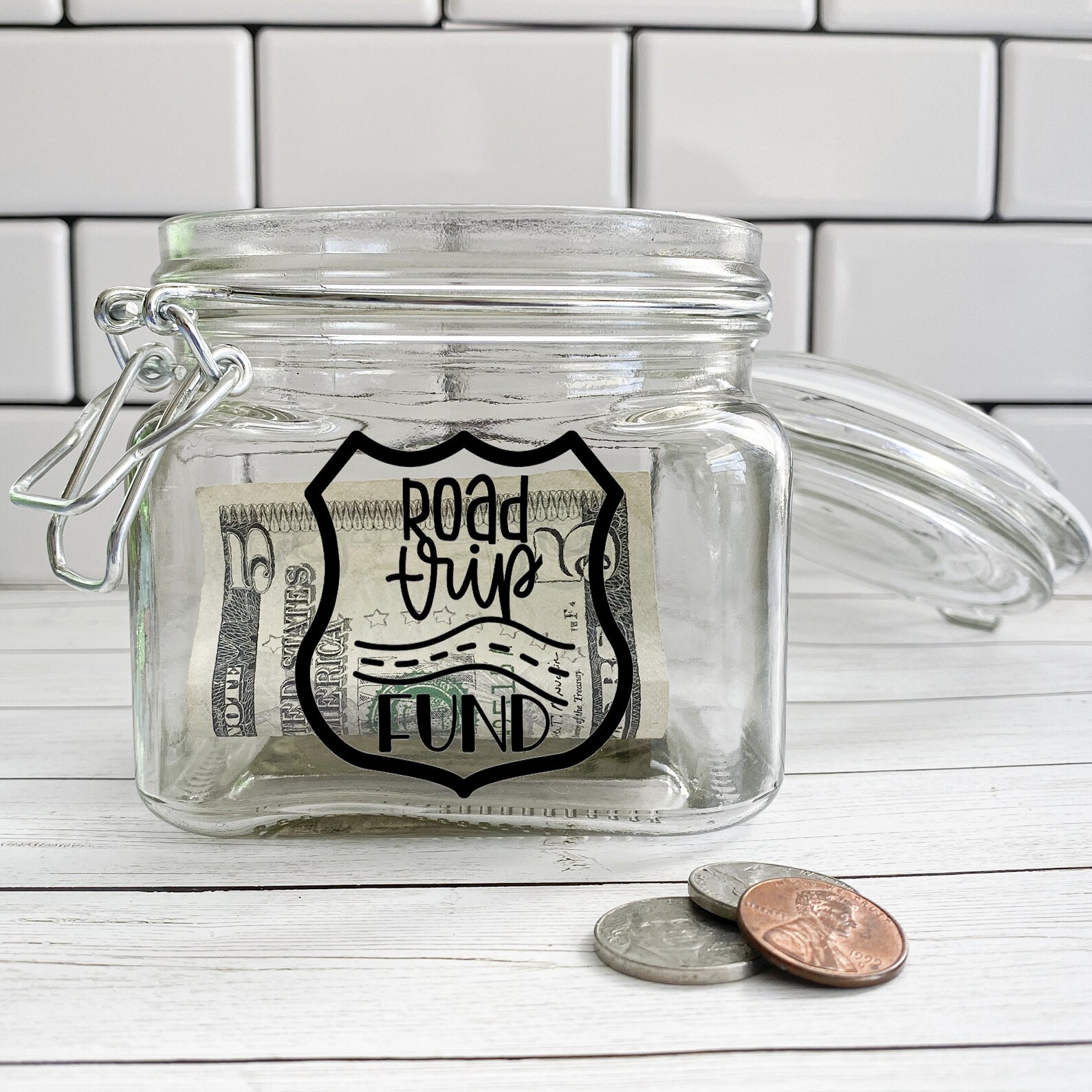 Road Trip Fund Decal Vinyl Decal DIY Saving Jar Road Trip - Etsy