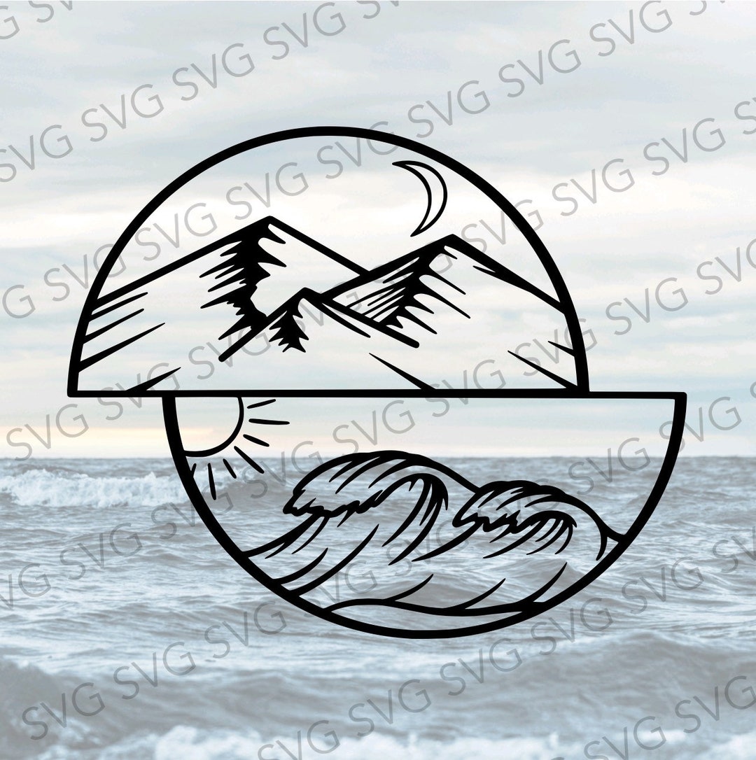 Mountains and Ocean SVG, Mountain Cut File, Traveler SVG, SVG for ...