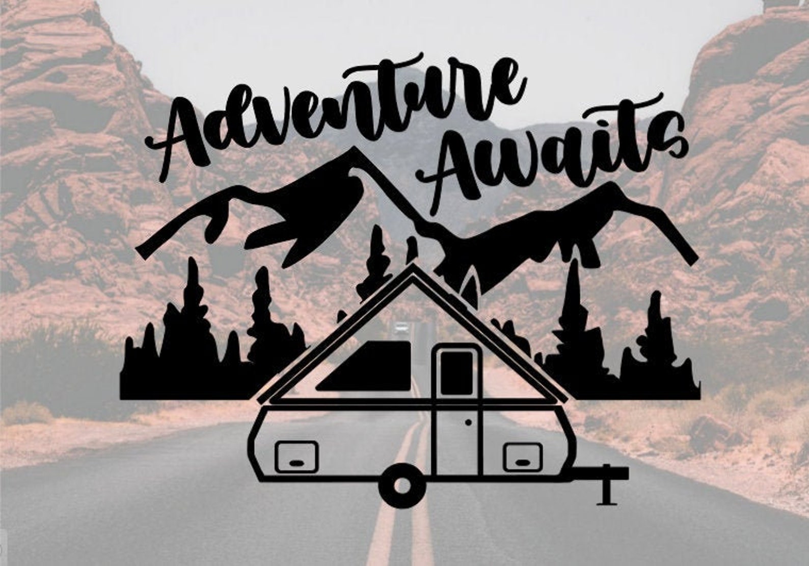 Adventure Awaits A-Frame Camper Decal Vinyl Decal A-Liner | Etsy