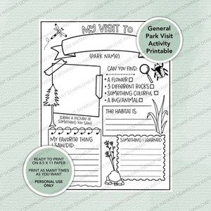 National Park Worksheet, National Park Activity Page, Road Schooling ...