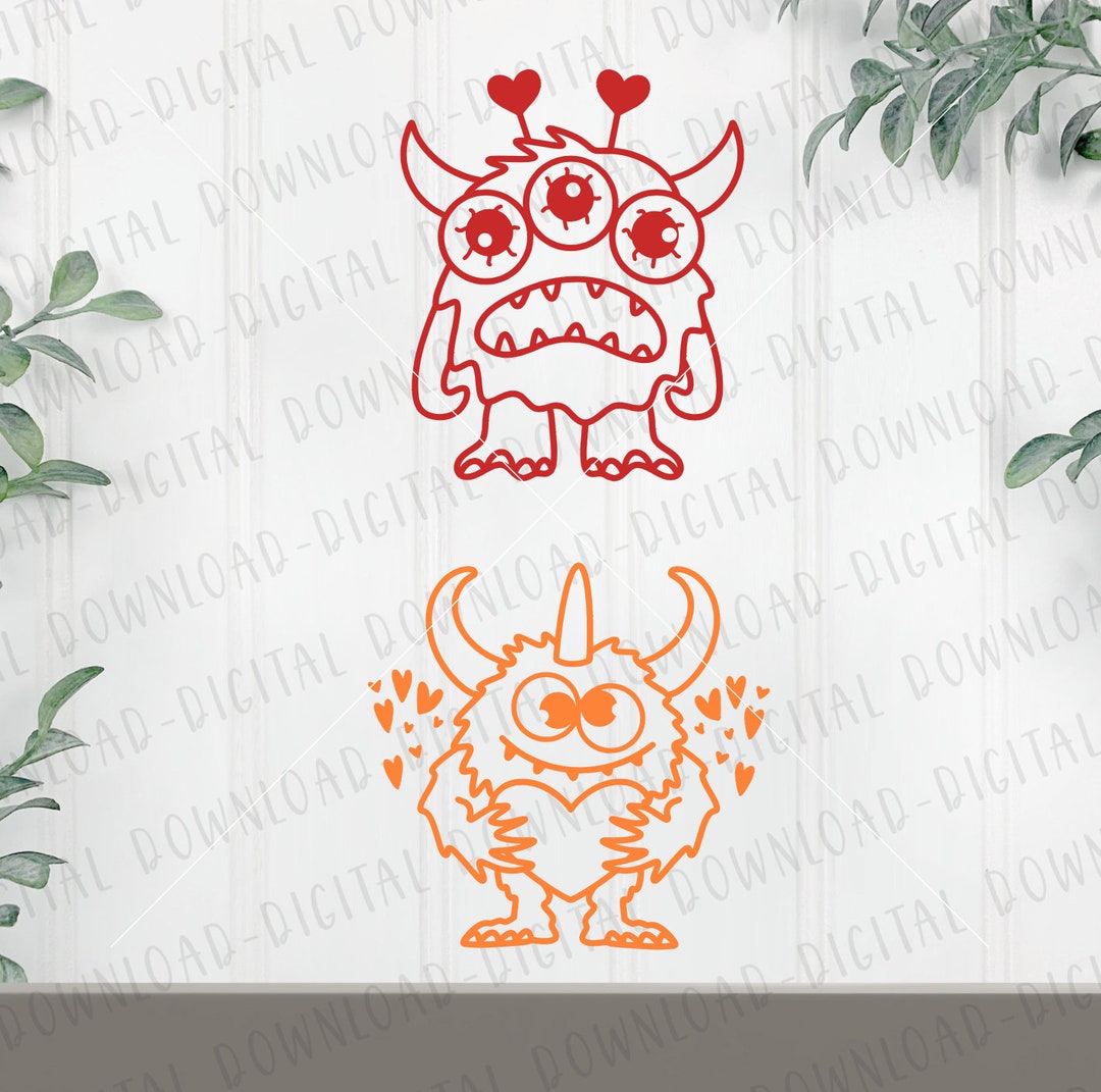 Love Monster SVG, Valentine Monster SVG, Valentine's Day, Valentine ...
