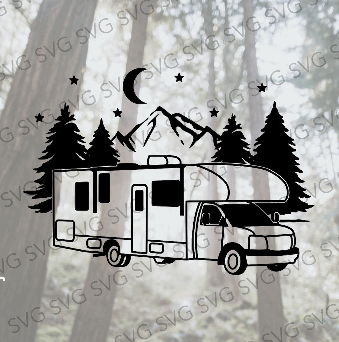 Class C SVG, Class C Mountains SVG, Motorhome SVG, Camper Cut File ...