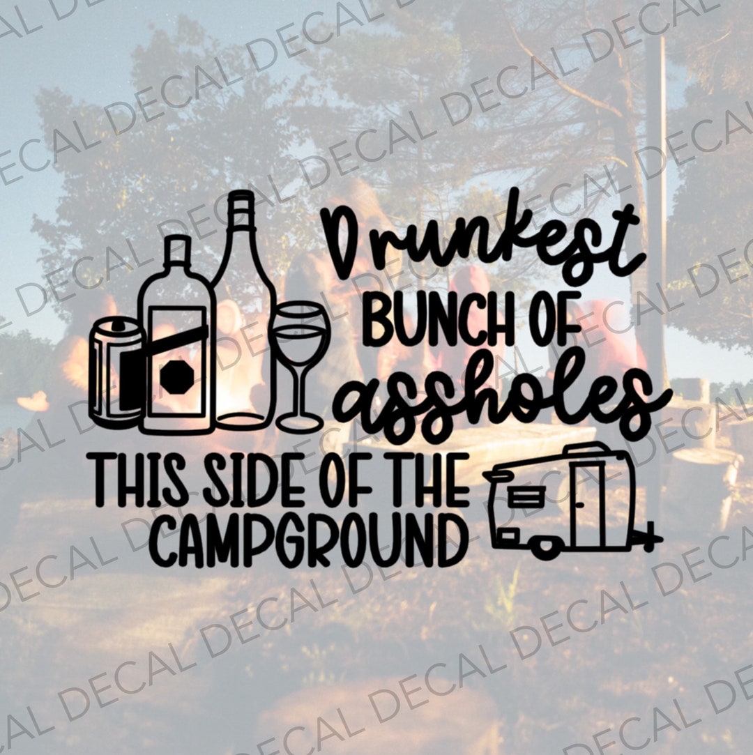 Drunkest Bunch Decal, Drinking Adults Decal, Funny Decal for Camper ...