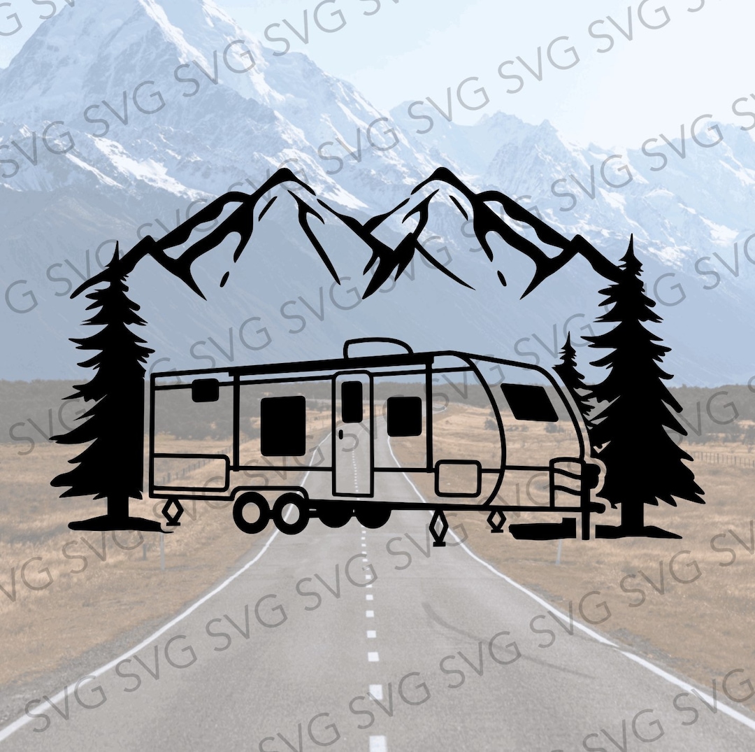 Travel Trailer SVG, Camper Trailer, Camper SVG, Camper Cut File, Camper ...