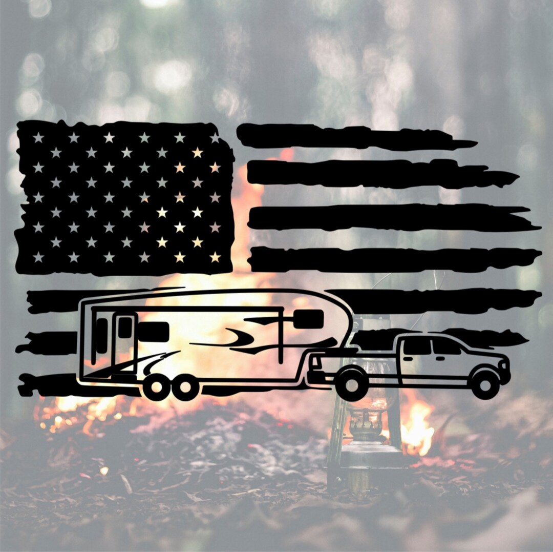 Fifth Wheel Flag Decal, Patriotic Fifth Wheel, Fifth Wheel Camper Decal ...