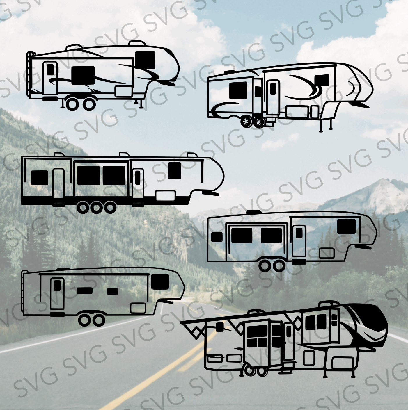 Fifth Wheel SVG Bundle Camper SVG Camper Cut File Camper - Etsy